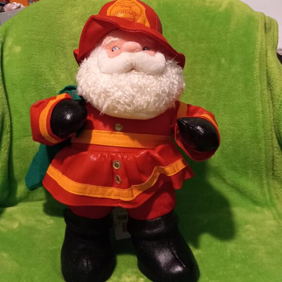 Stuffins | Holiday | Vintage 995 Stuffins Fireman Plush Santa Claus ...